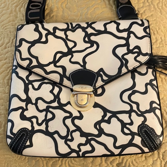 Tous | Bags | Tous Kaos Black And Cream Crossbody Bag Adjustable Strap ...